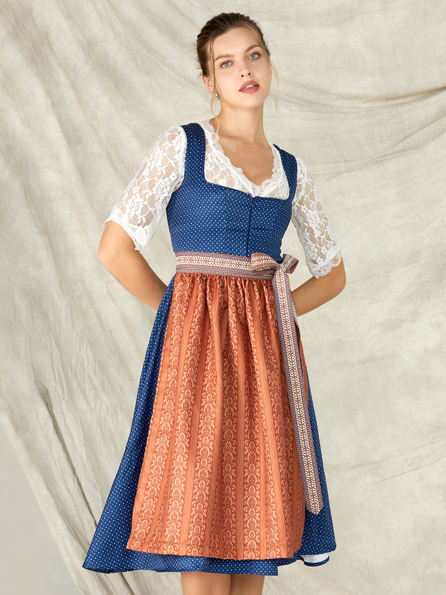 Elegant Dirndl Blau by JOSEPHINE(dirndl 70cm sale) – Amuseliebe